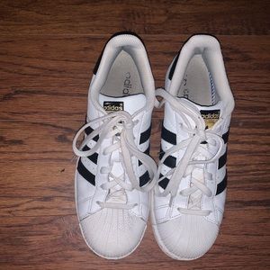 adidas | Shoes | Adidas Sneakers Size 75 White And Black | Poshmark